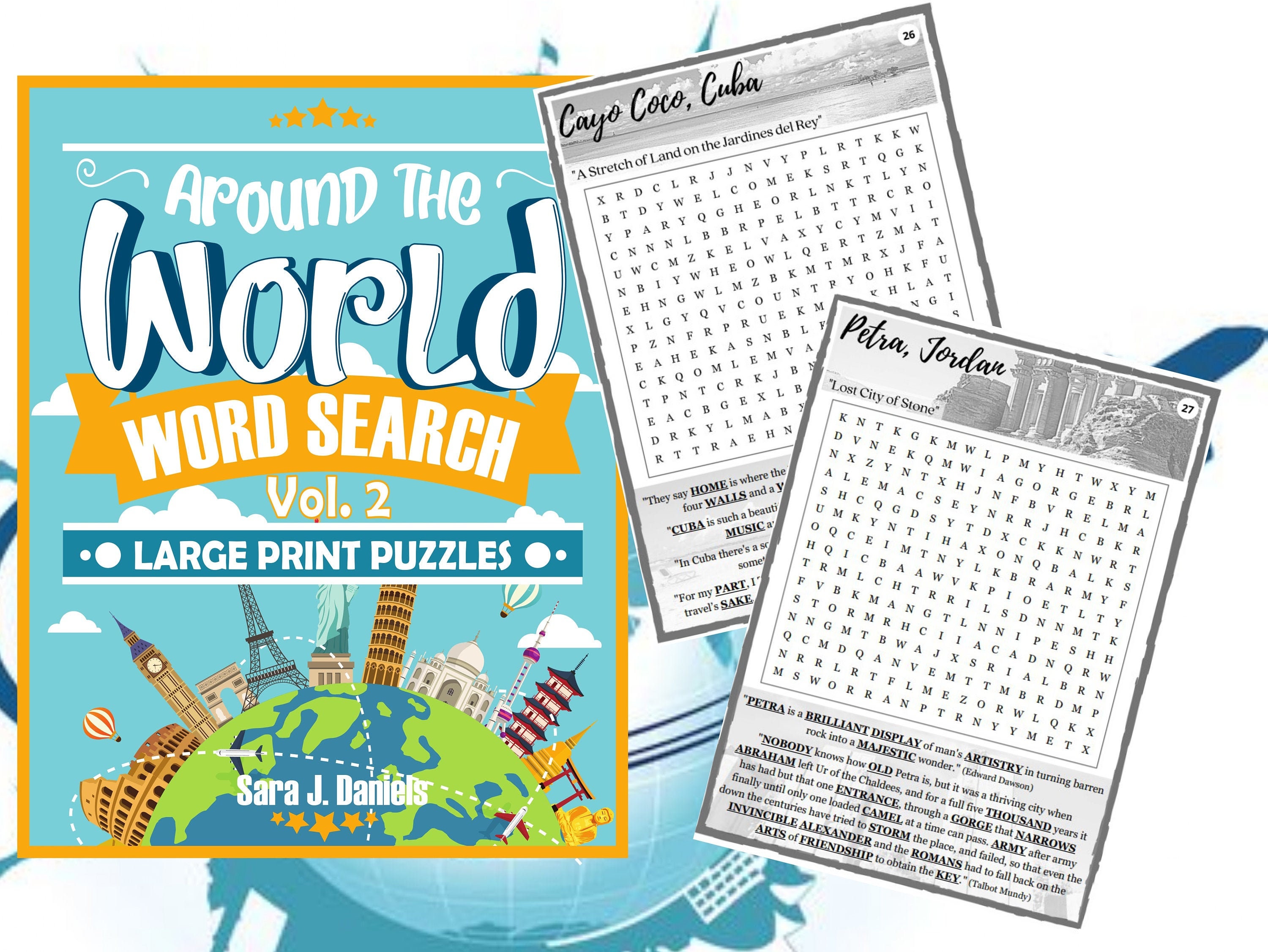 Around The World Word Search Puzzles Vol.2 | Etsy