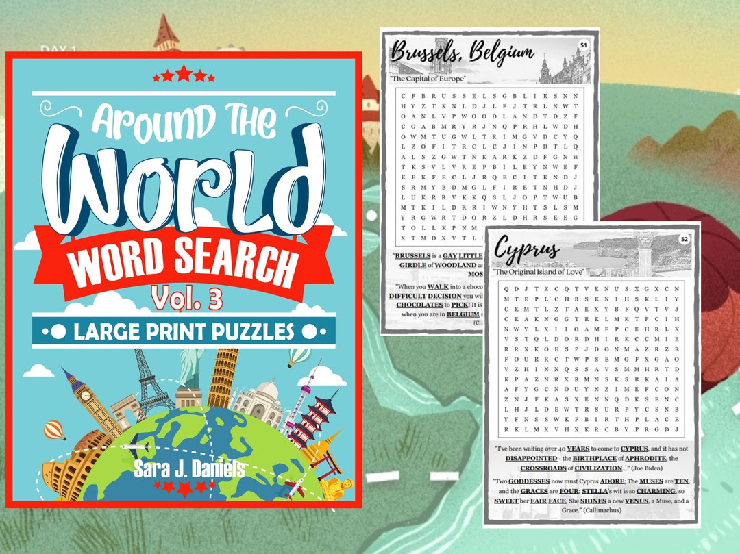 Around the World Word Search Puzzles Vol.3 - Etsy