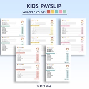 Editable Payslip for Kids | Reward System for Kids | Allowance Tracker ...