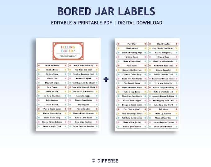 120 Kids' Activity Cards: Printable Boredom Busters - Etsy Canada