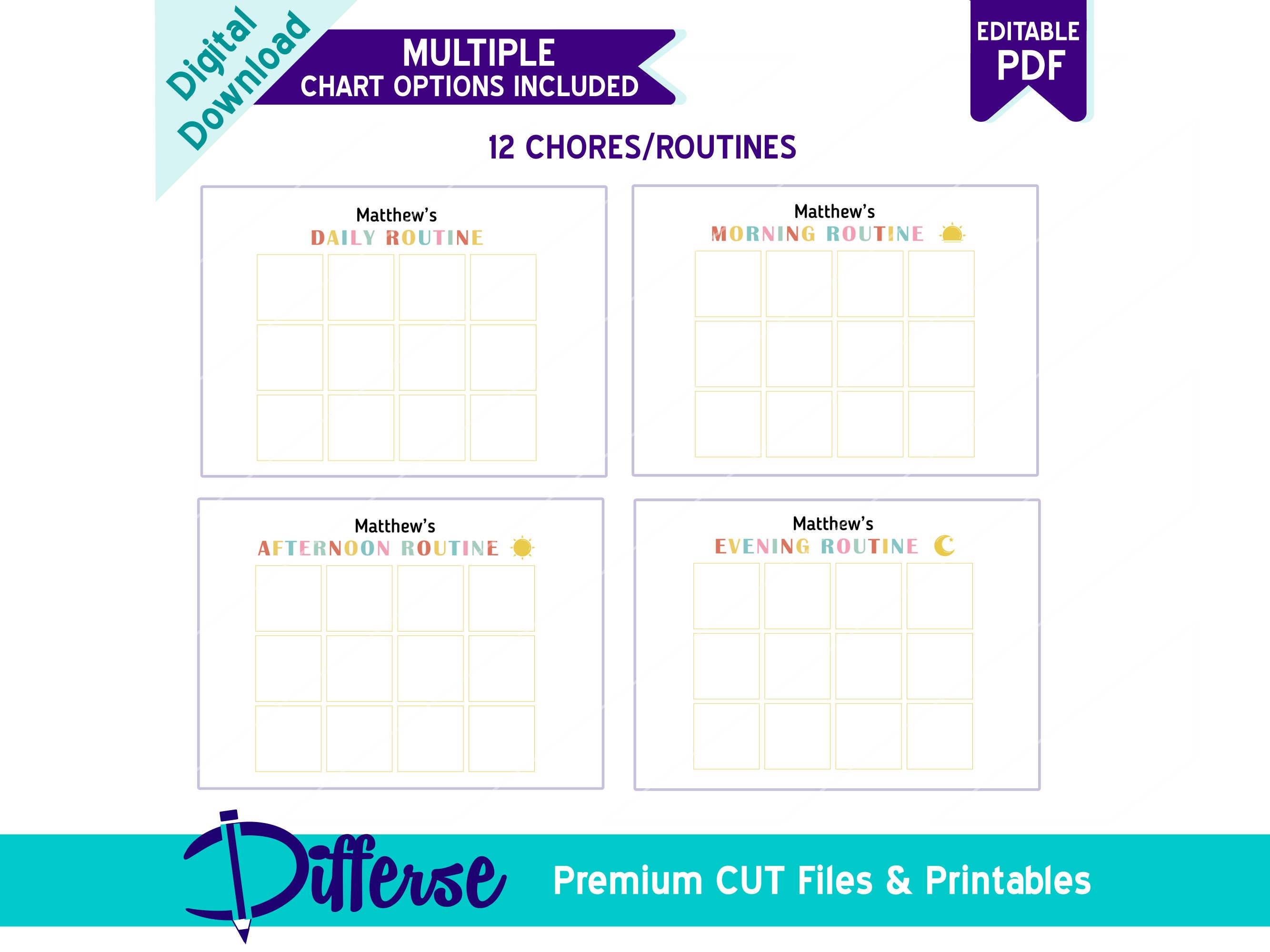 Visual Routine Chart | Visual Schedule | Kids Chore Chart | Chore Chart ...
