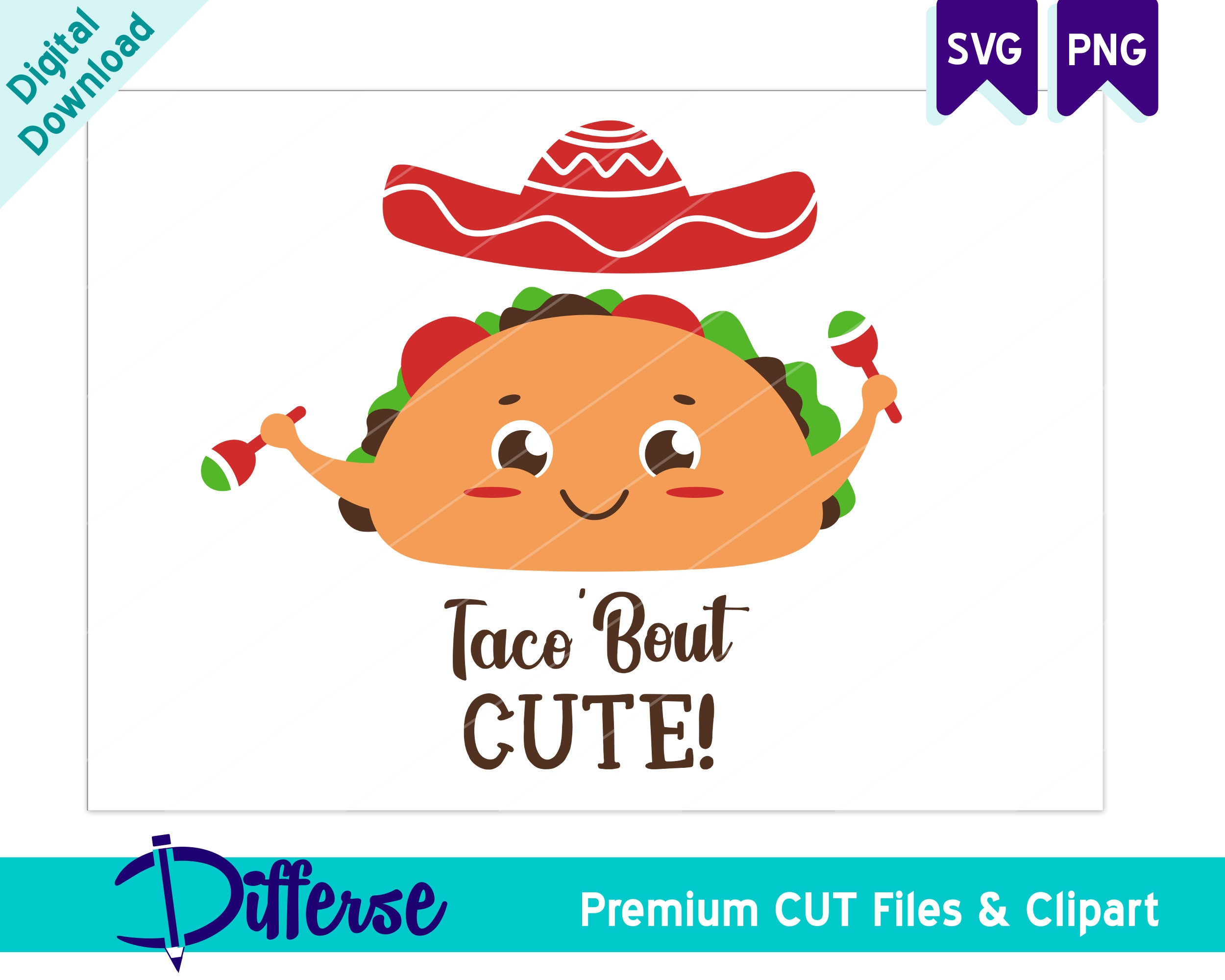 Taco Bout Cute SVG SVG Cut File & PNG Taco Svg Baby - Etsy