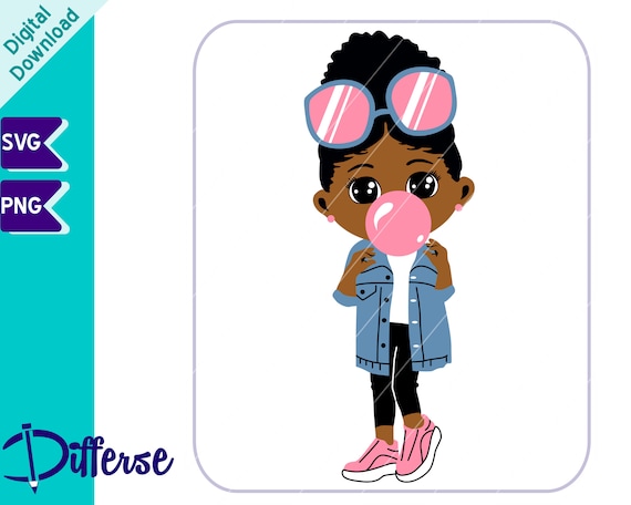 Girl Blowing Bubble Gum SVG SVG Cut File & PNG Sassy Girl - Etsy