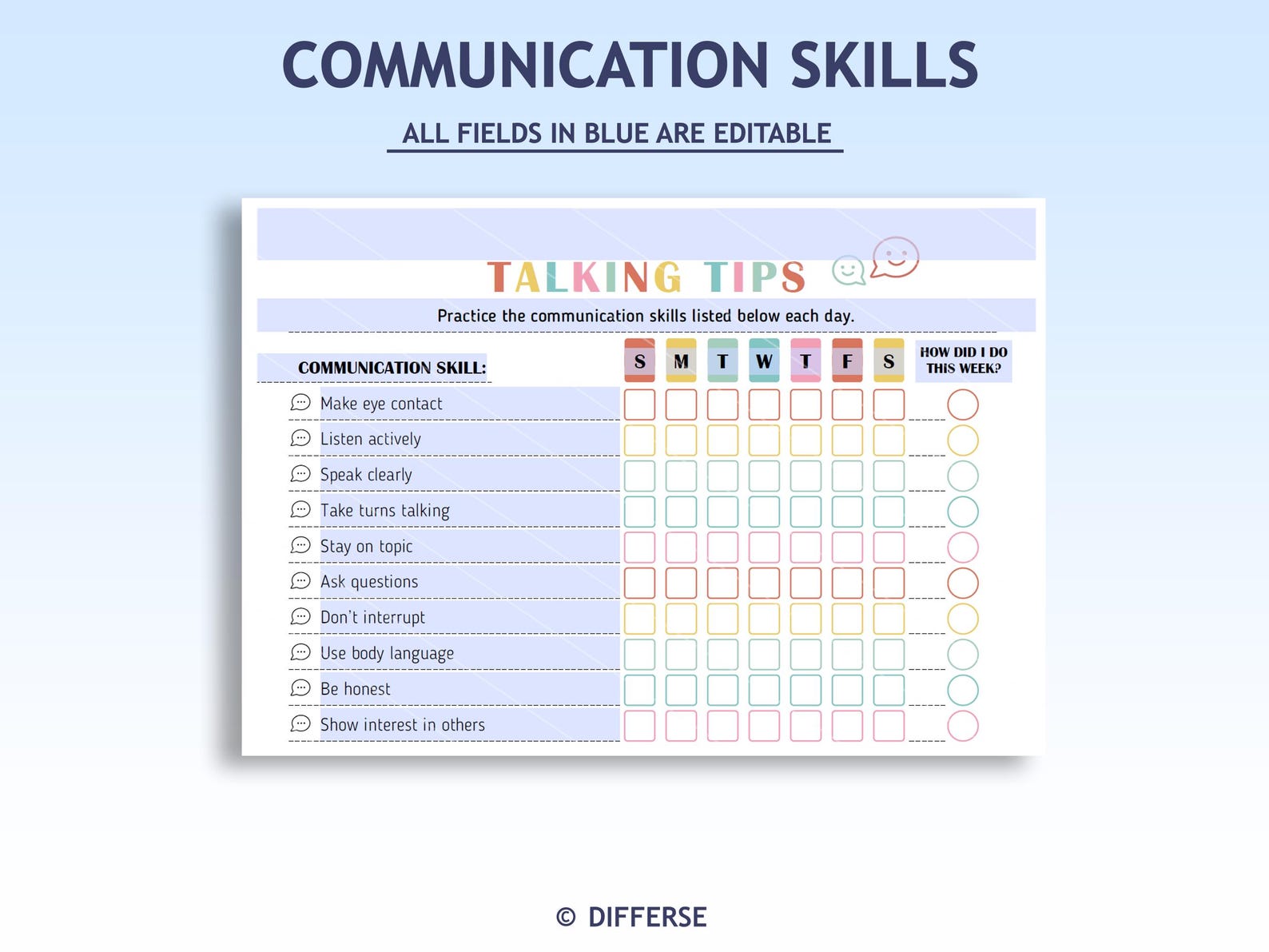 Talking Tips Chart | Kids Communication Chart | Social Skills Chart ...
