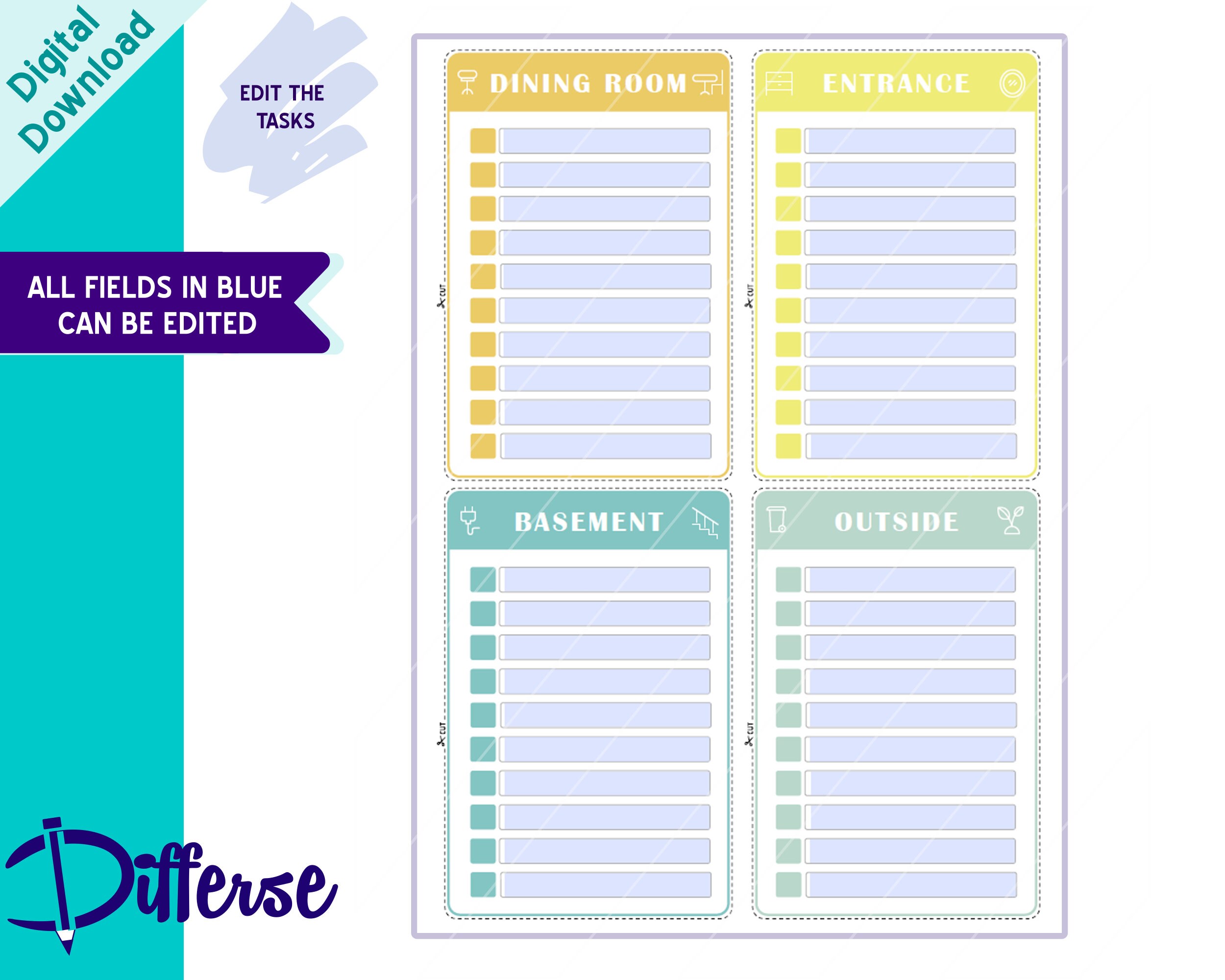 Editable Kids Cleaning Cards Printable Cleaning Cards - Etsy Canada