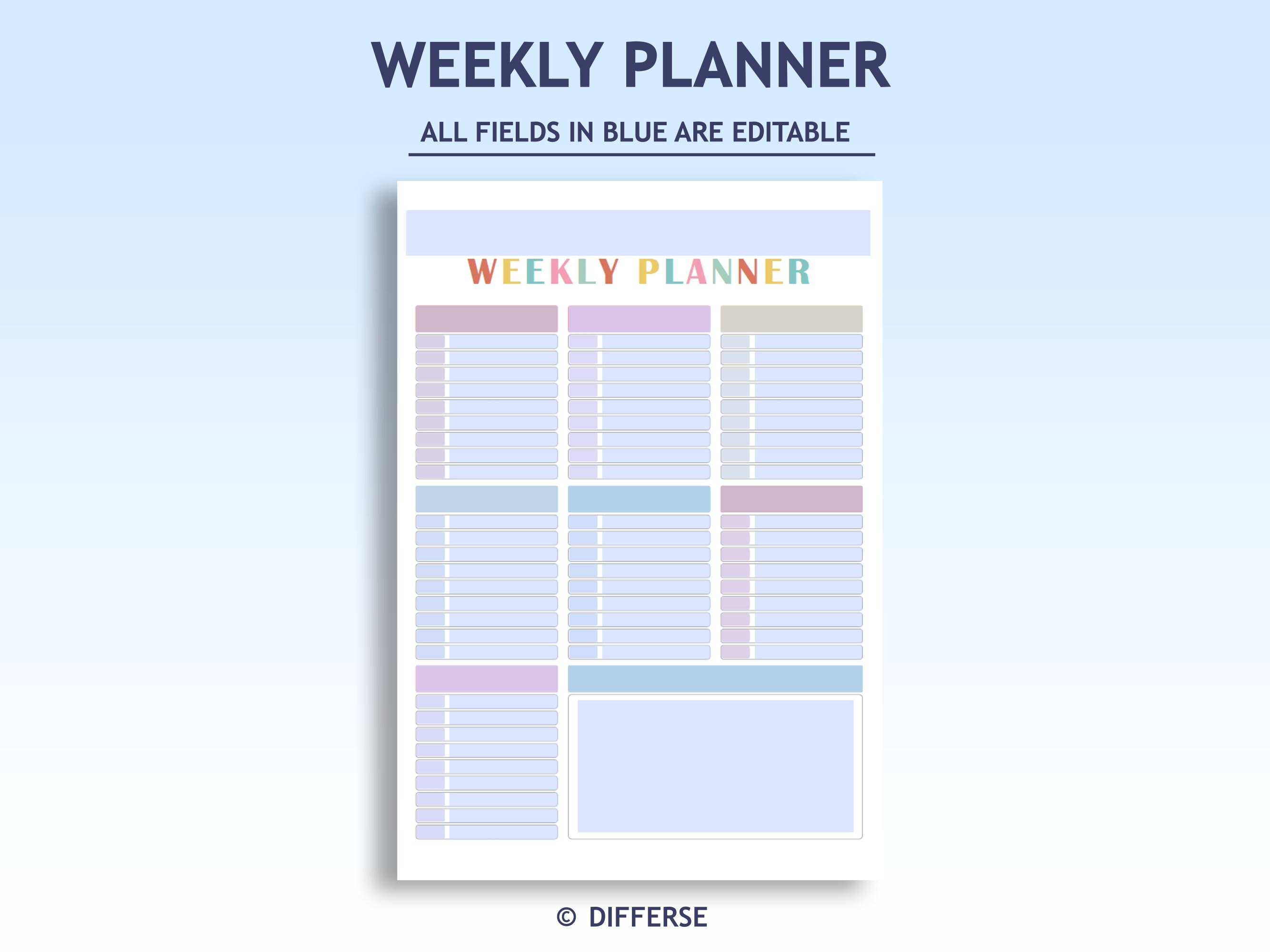 Family Weekly Planner | Weekly Schedule | Daily Planner | Daily Task ...