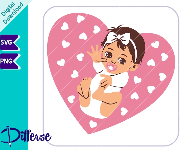 Baby in Heart SVG | SVG Cut File & PNG | Baby Shower Svg | Baby Girl ...