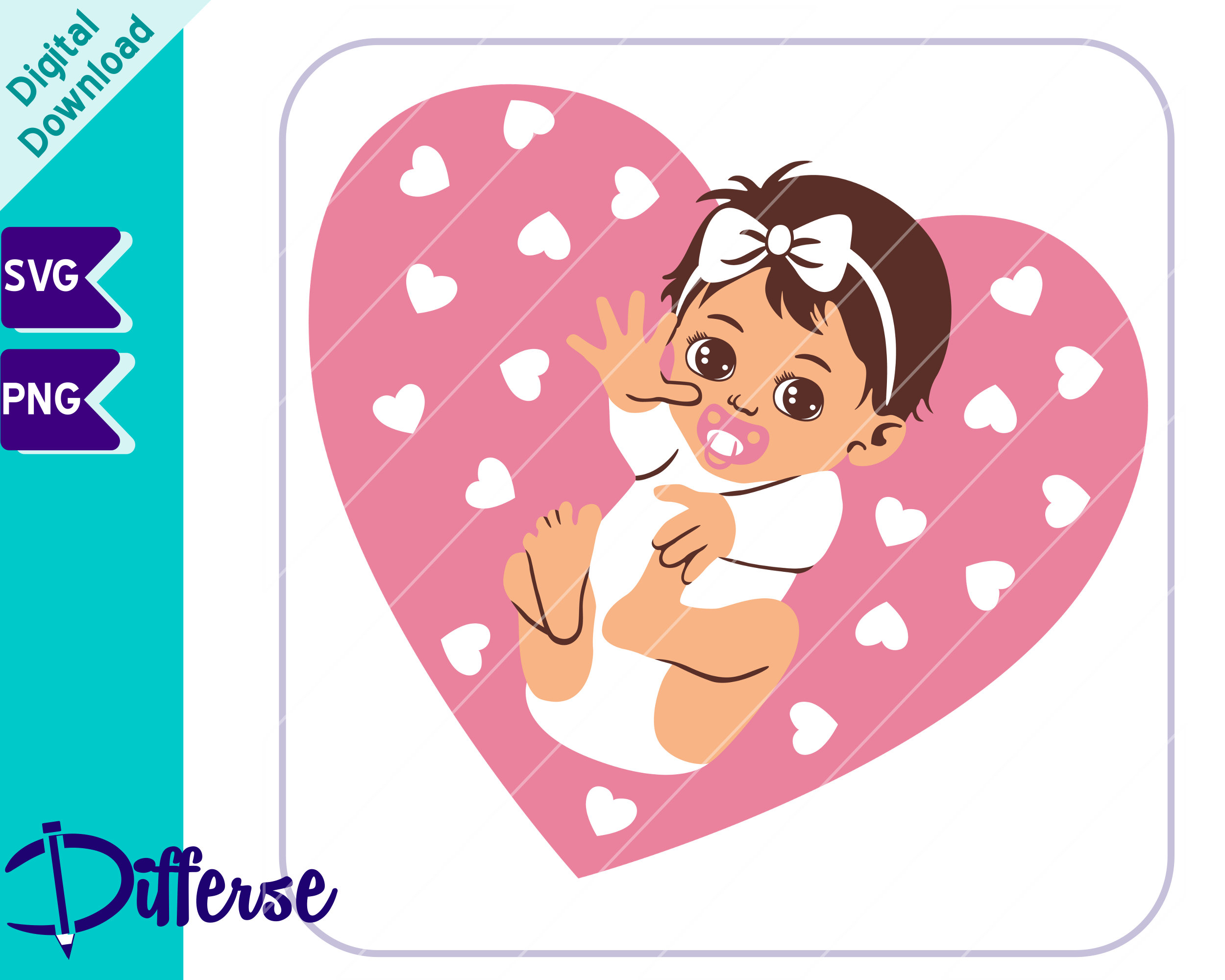 Baby in Heart SVG SVG Cut File & PNG Baby Shower Svg - Etsy