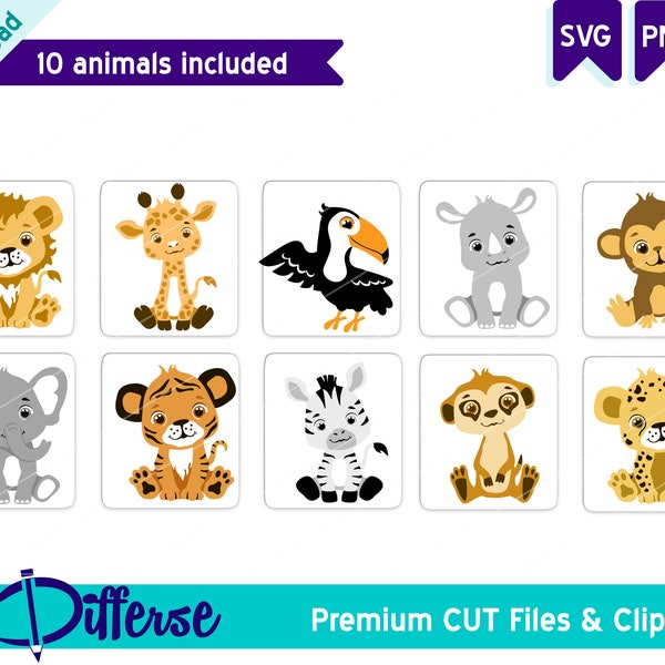 Safari Baby Animal Svg - Etsy