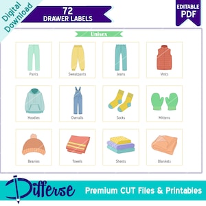 Kids Drawer Labels | Kids Dresser Labels | Kids Clothing Labels | Kids ...