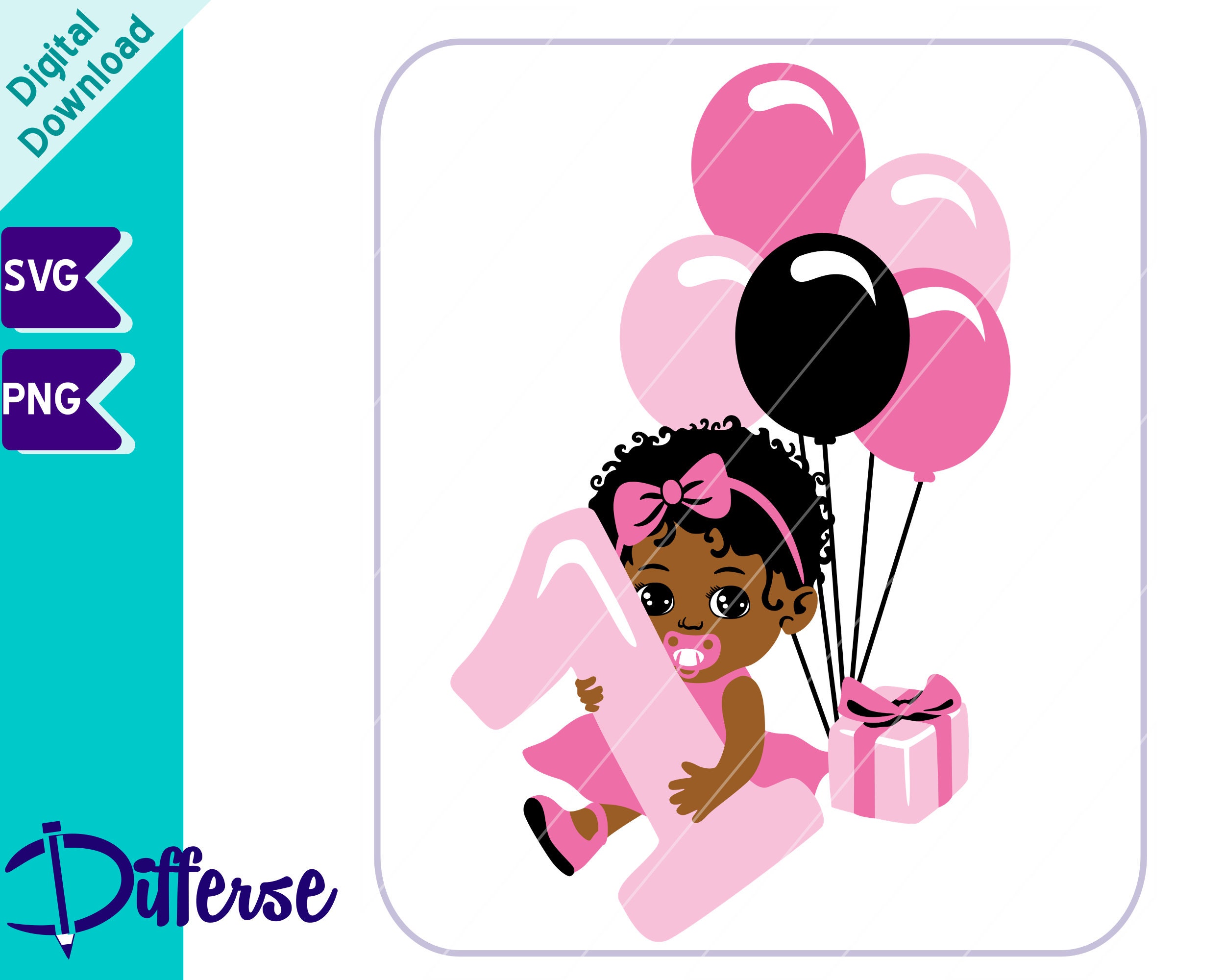 First Birthday SVG | SVG Cut File & PNG | Black Baby Svg | 1st Birthday ...
