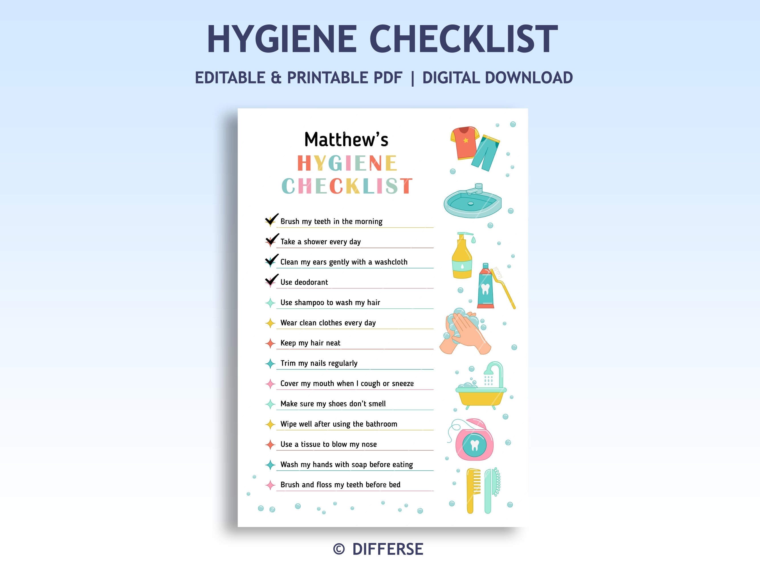 Personal Hygiene Chart