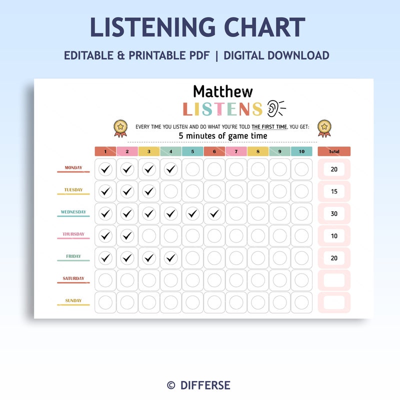 Reward Chart for Kids - Etsy