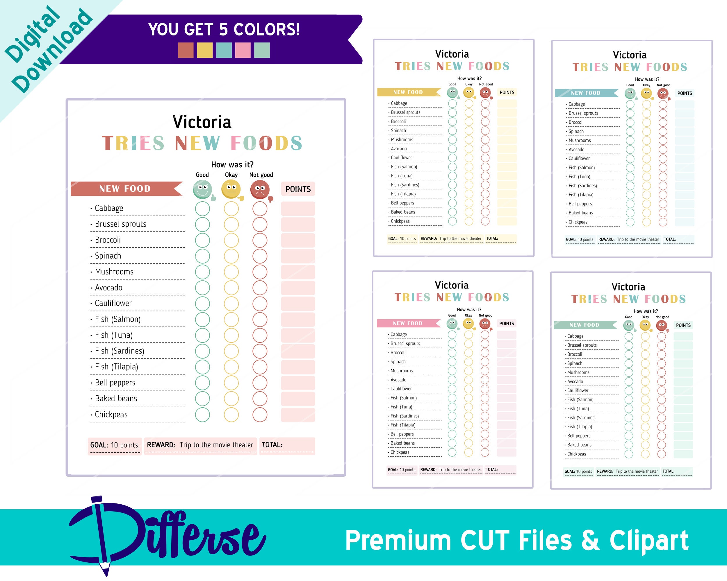 Picky Eater Chart Fussy Eater Chart Healthy Eating Kids - Etsy Australia