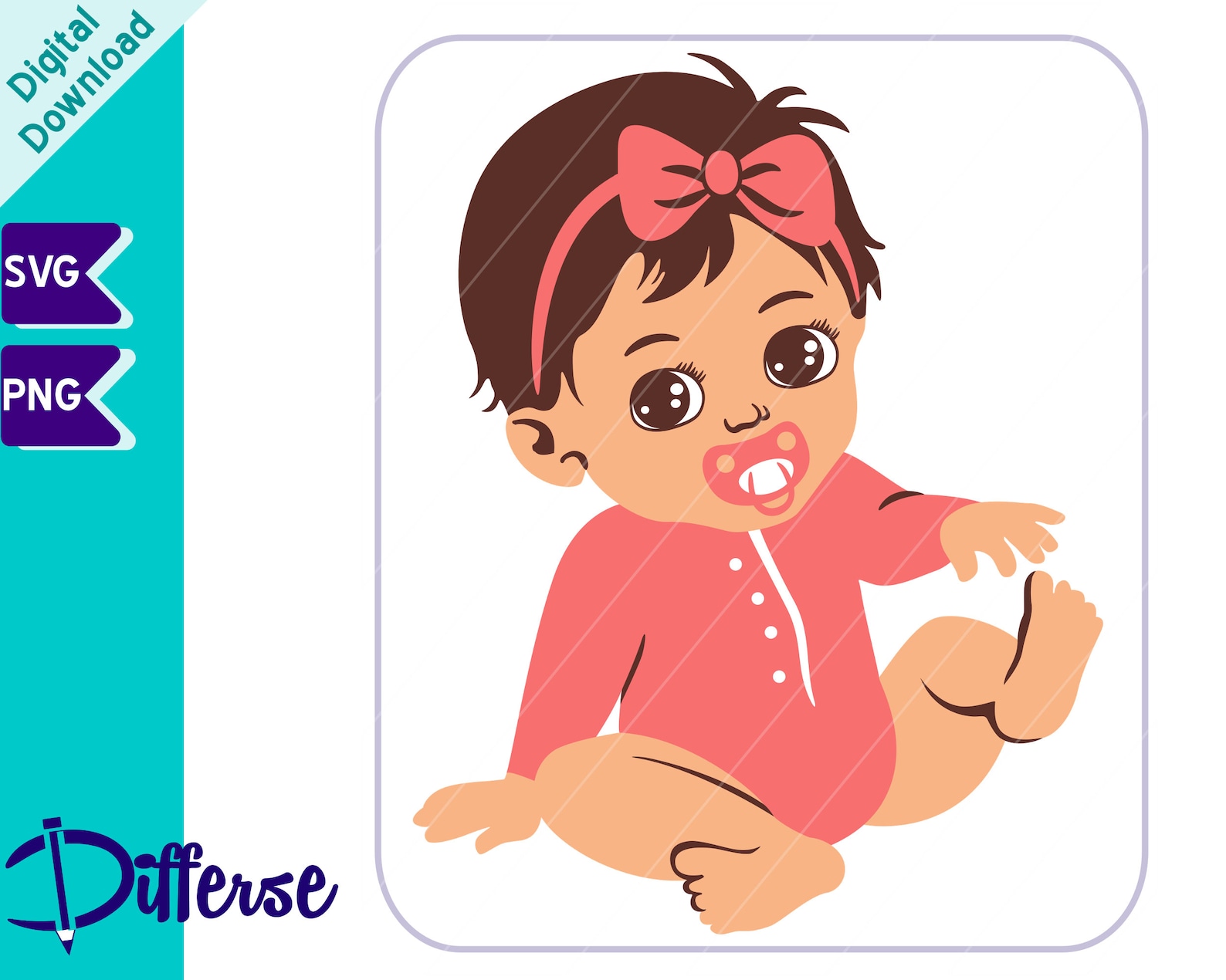 Cute Baby SVG SVG Cut File & PNG Baby Girl Svg Baby | Etsy