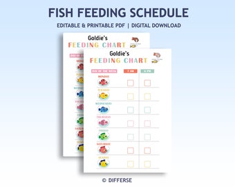 Fish Feeding Chart Pet Feeding Chart Fish Chart Fish Feeding Log Pet ...