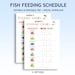 Fish Feeding Chart | Pet Feeding Chart | Fish Chart | Fish Feeding Log ...