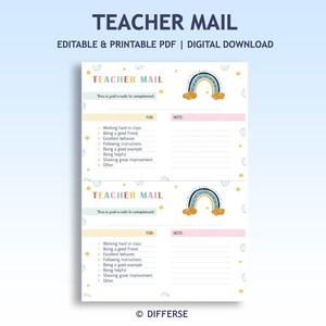 Teacher Note Home | Teacher Mail | Teacher Appreciation Note | Teacher ...