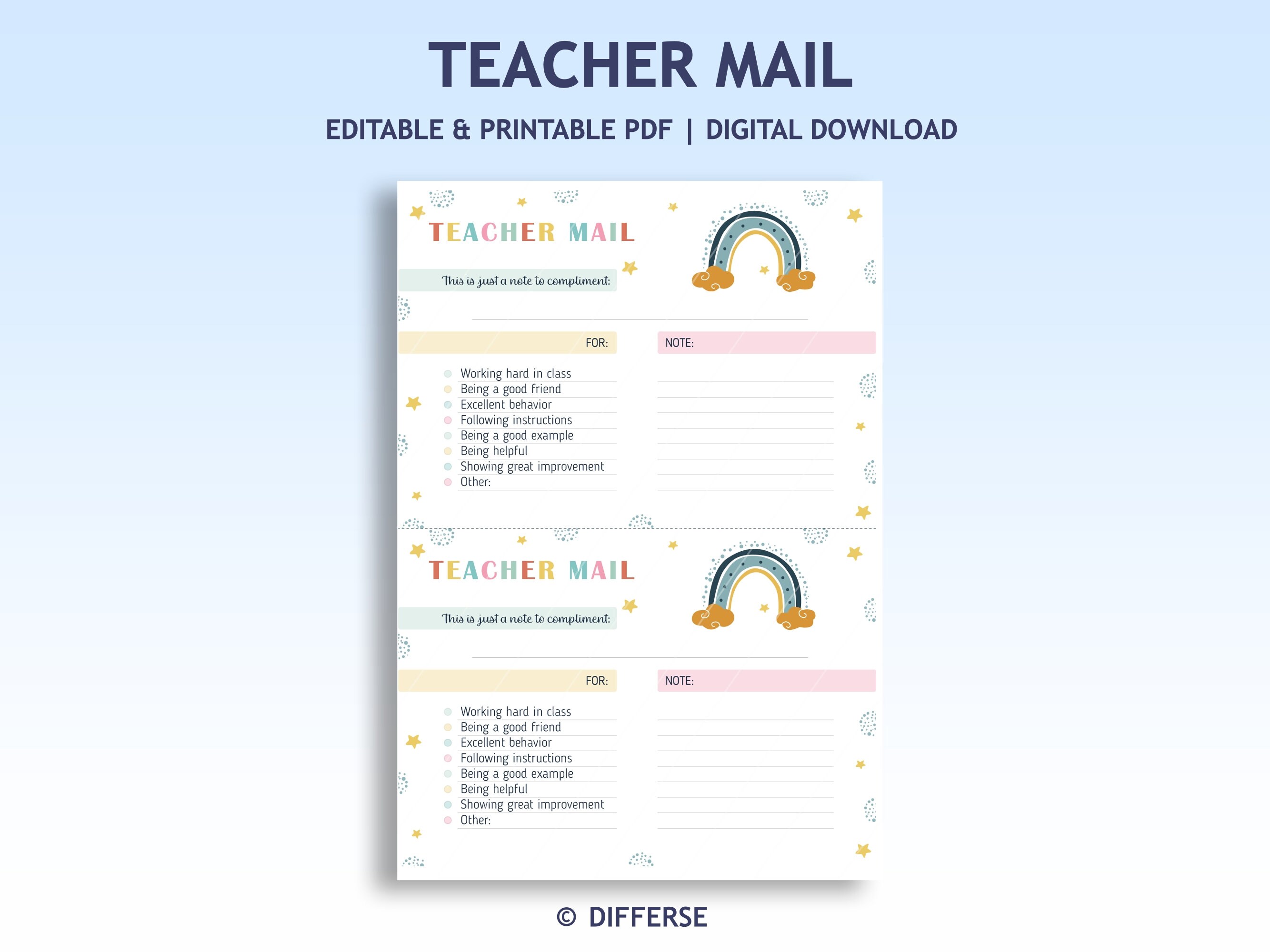 Teacher Note Home | Teacher Mail | Teacher Appreciation Note | Teacher ...