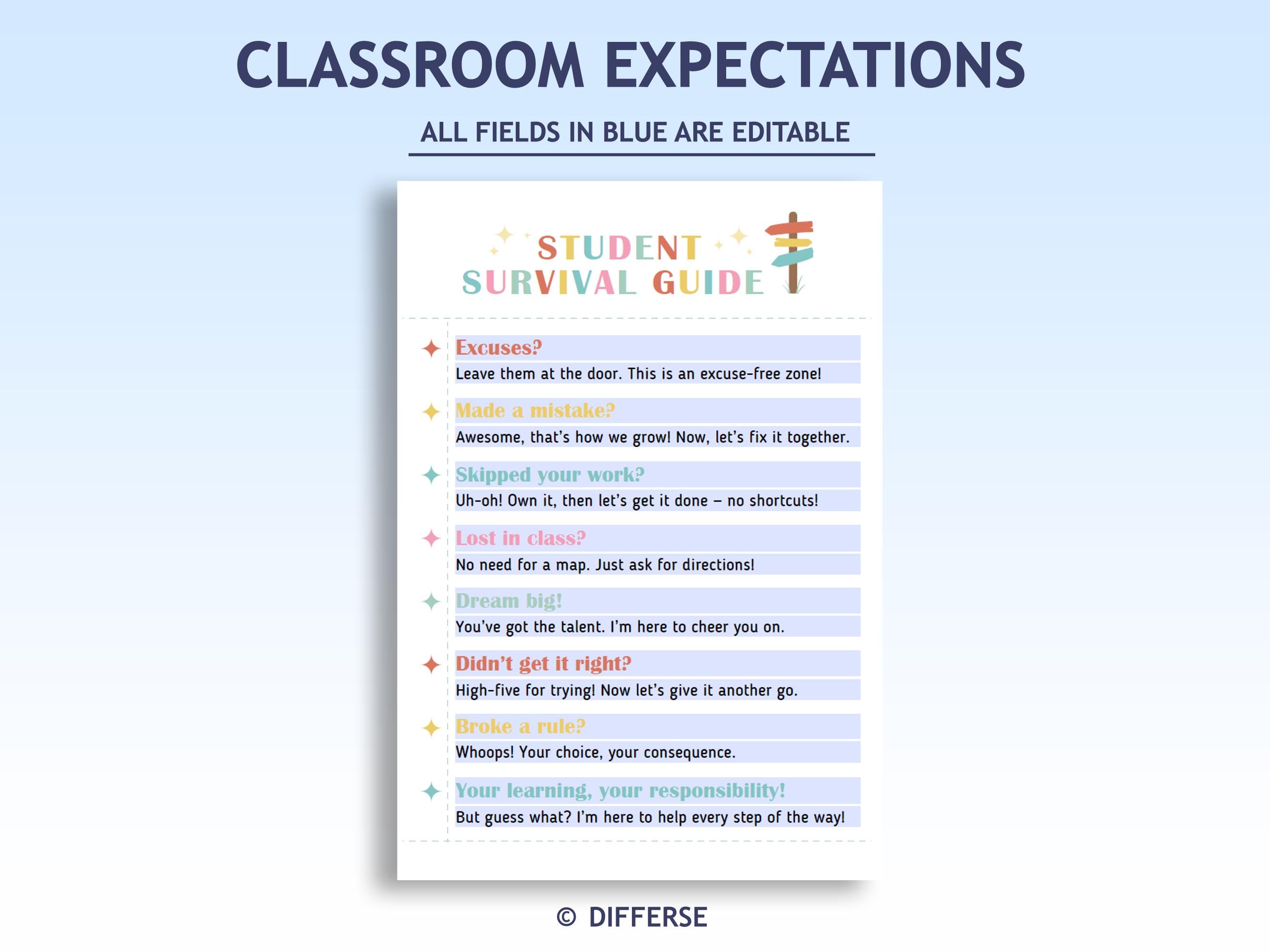 Classroom Expectations Middle School | Funny Classroom Rules | Humorous ...