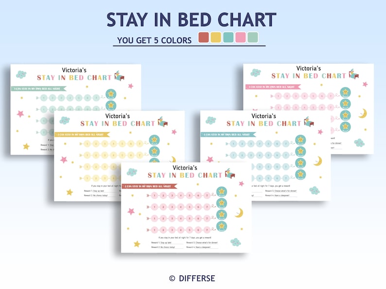 Stay in Bed Reward Chart | Bedtime Chart | Stay in Bed Chart | Reward ...