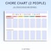 Chore Chart for 2 Kids Family Chore Chart Kids Chore Chart Family ...