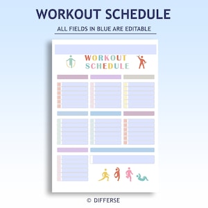 Kids Workout Schedule | Kids Exercise Checklist | Exercise Tracker ...