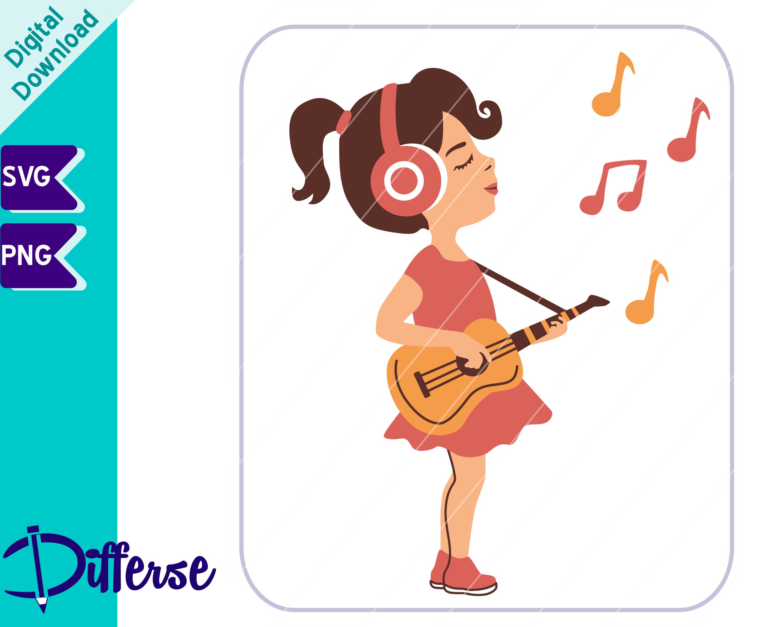 Girl With Guitar SVG SVG Cut File & PNG Country Shirt Svg - Etsy