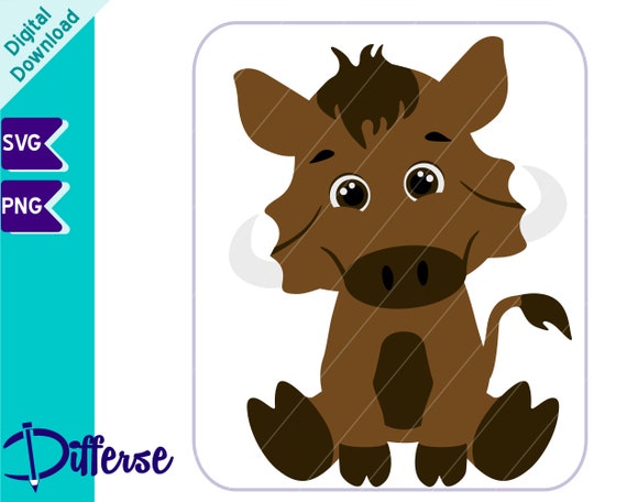 Cute Baby Warthog SVG SVG Cut File & PNG Warthog Svg | Etsy