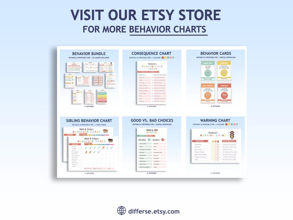 Listening Chart for Kids | Behavior Chart | Disobedience Chart | Reward ...