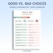 Good and Bad Choices | Positive and Negative Behavior | Behavior Chart ...