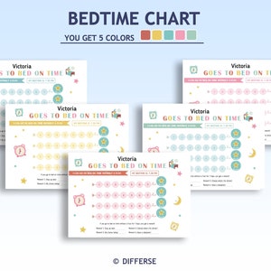 Bedtime Chart | Go to Bed on Time | Bedtime Reward Chart | Reward Chart ...