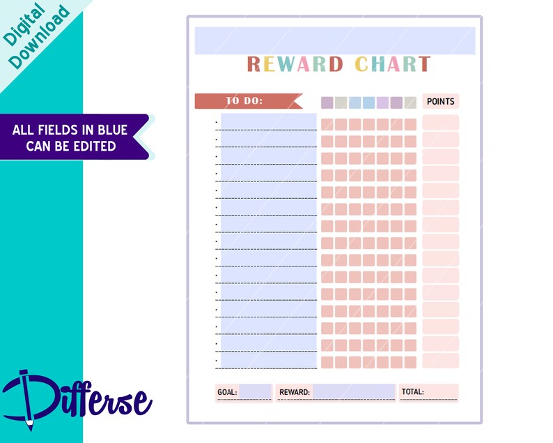 Reward Chart for Boys and Girls Good Behavior Chart Reward - Etsy