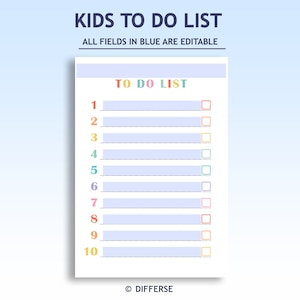 Kids to Do List | Daily Checklist | Daily Planner | Daily Schedule ...