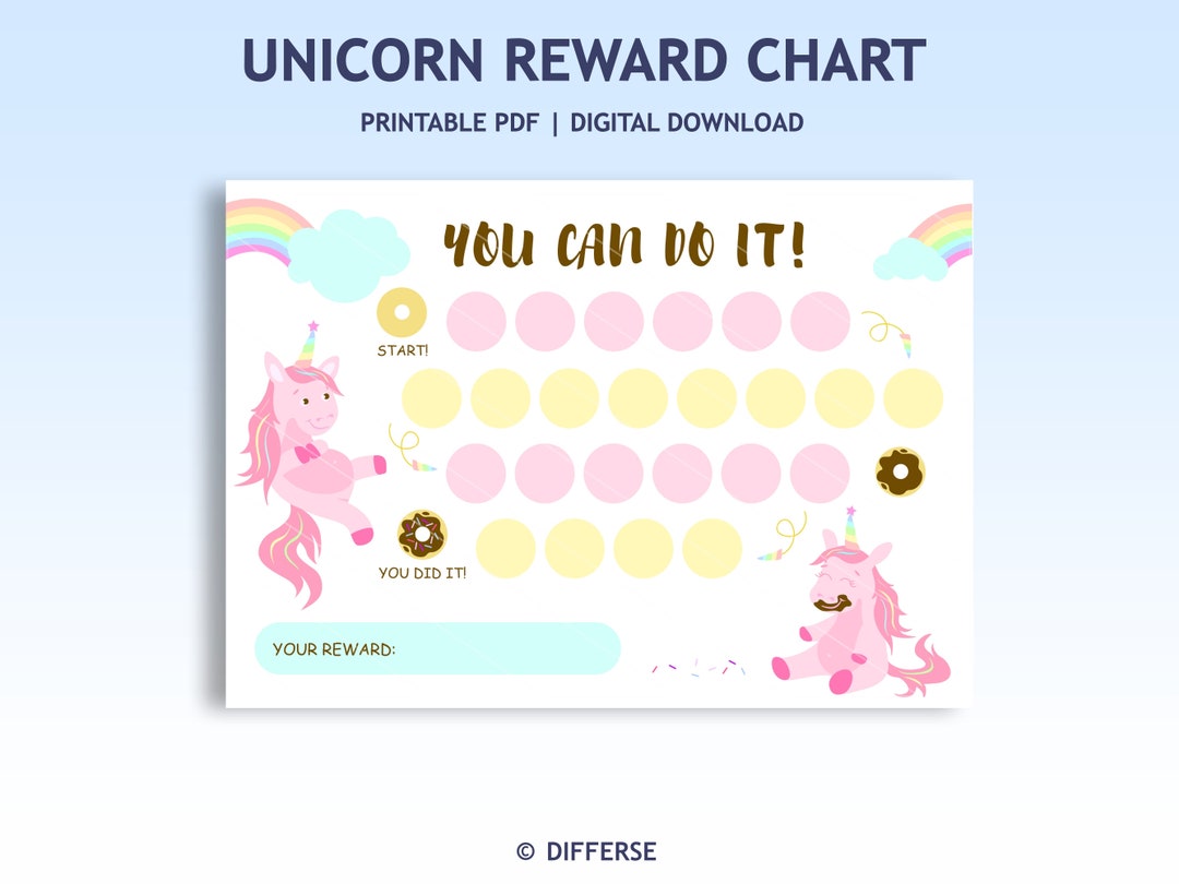 Printable Unicorn Reward Chart for Kids | Behavior Chart | Chore Chart ...