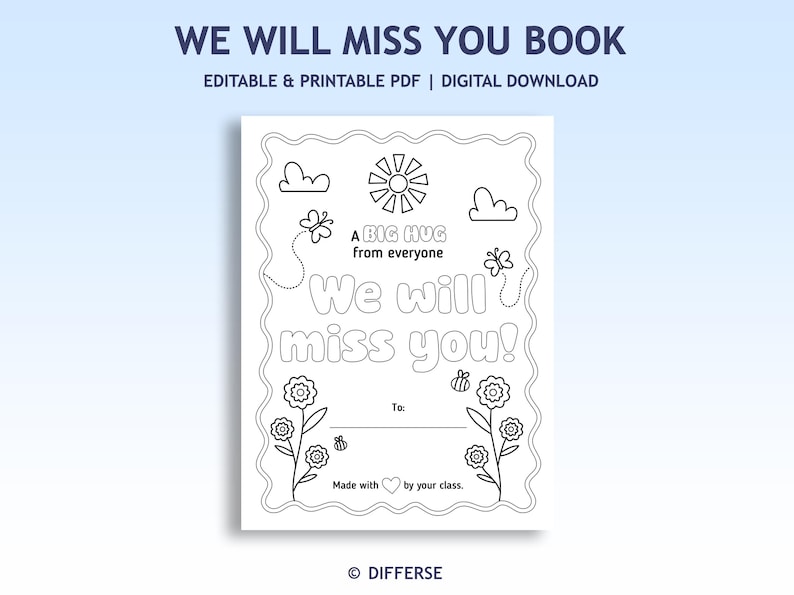 We Will Miss You Class Book | Goodbye Cards Book | Goodbye Book for ...
