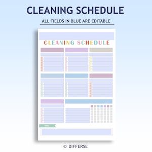 Editable Family Cleaning Schedule | Kids Cleaning Schedule | Cleaning ...