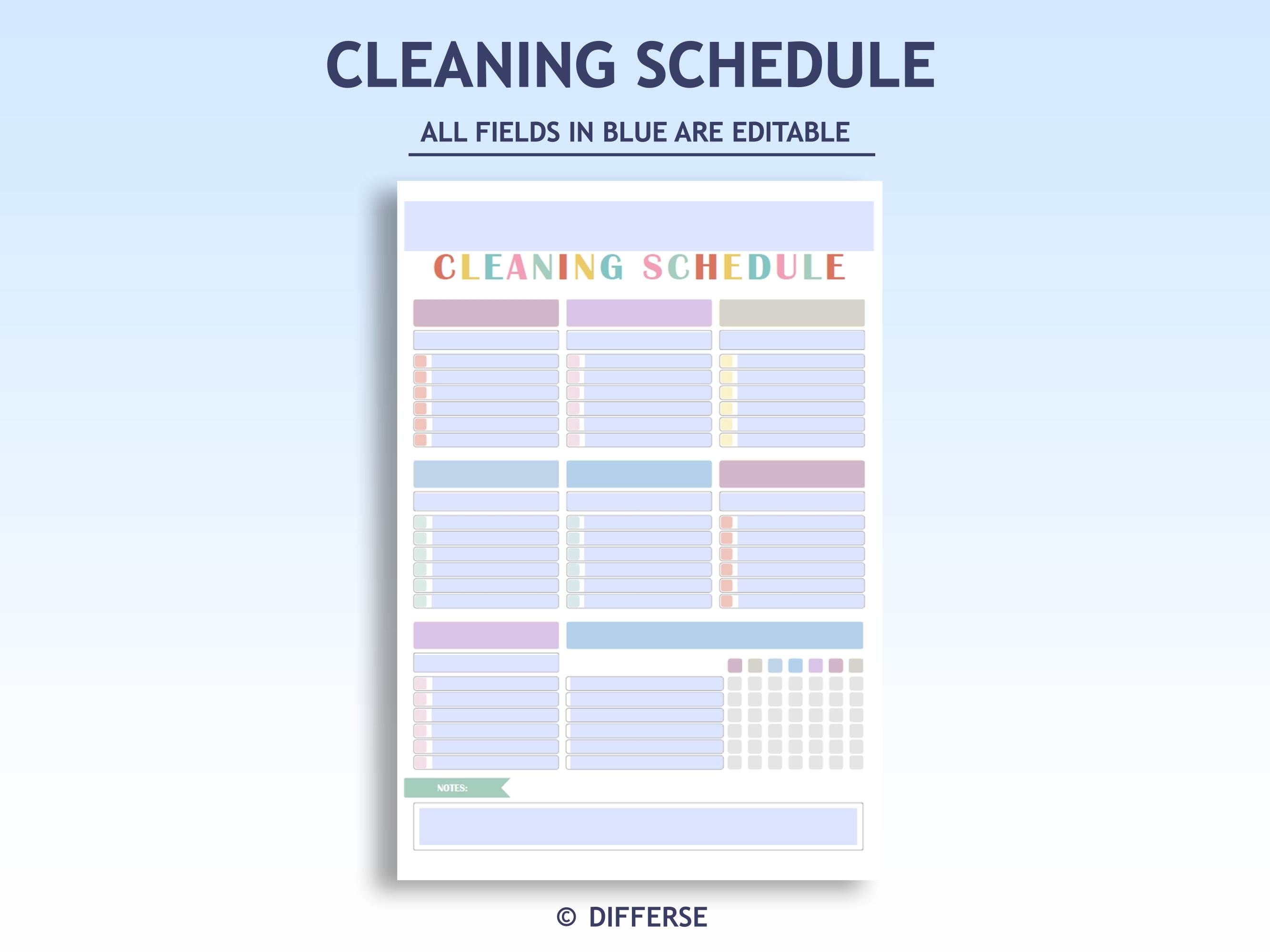 Editable Family Cleaning Schedule | Kids Cleaning Schedule | Cleaning ...