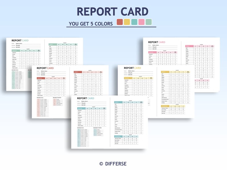 Editable Homeschool Report Card | Report Card Template | Homeschool ...