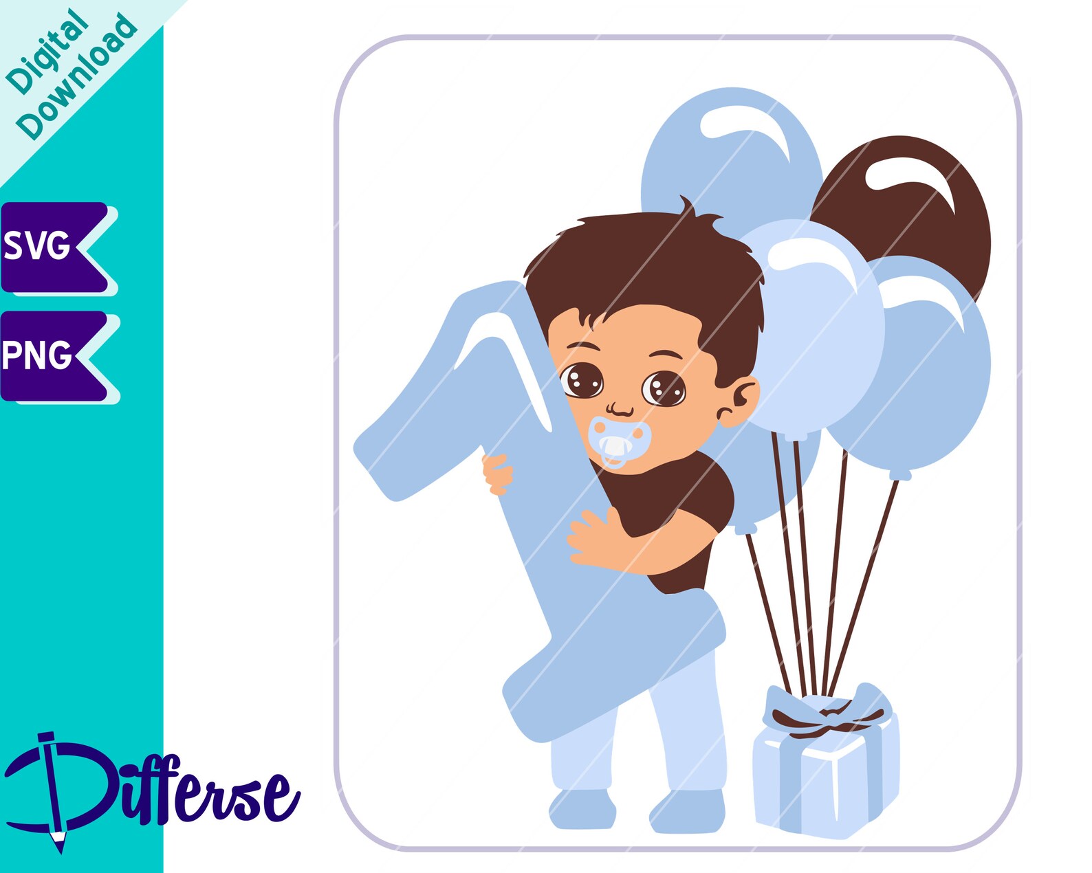 First Birthday SVG SVG Cut File & PNG Birthday Boy 1st - Etsy
