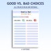 Good and Bad Choices | Positive and Negative Behavior | Behavior Chart ...