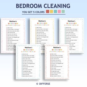 Bedroom Cleaning Checklist | Cleaning List | Cleaning Planner | Kids ...