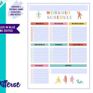 Kids Workout Schedule Kids Exercise Checklist Exercise Tracker Kids ...
