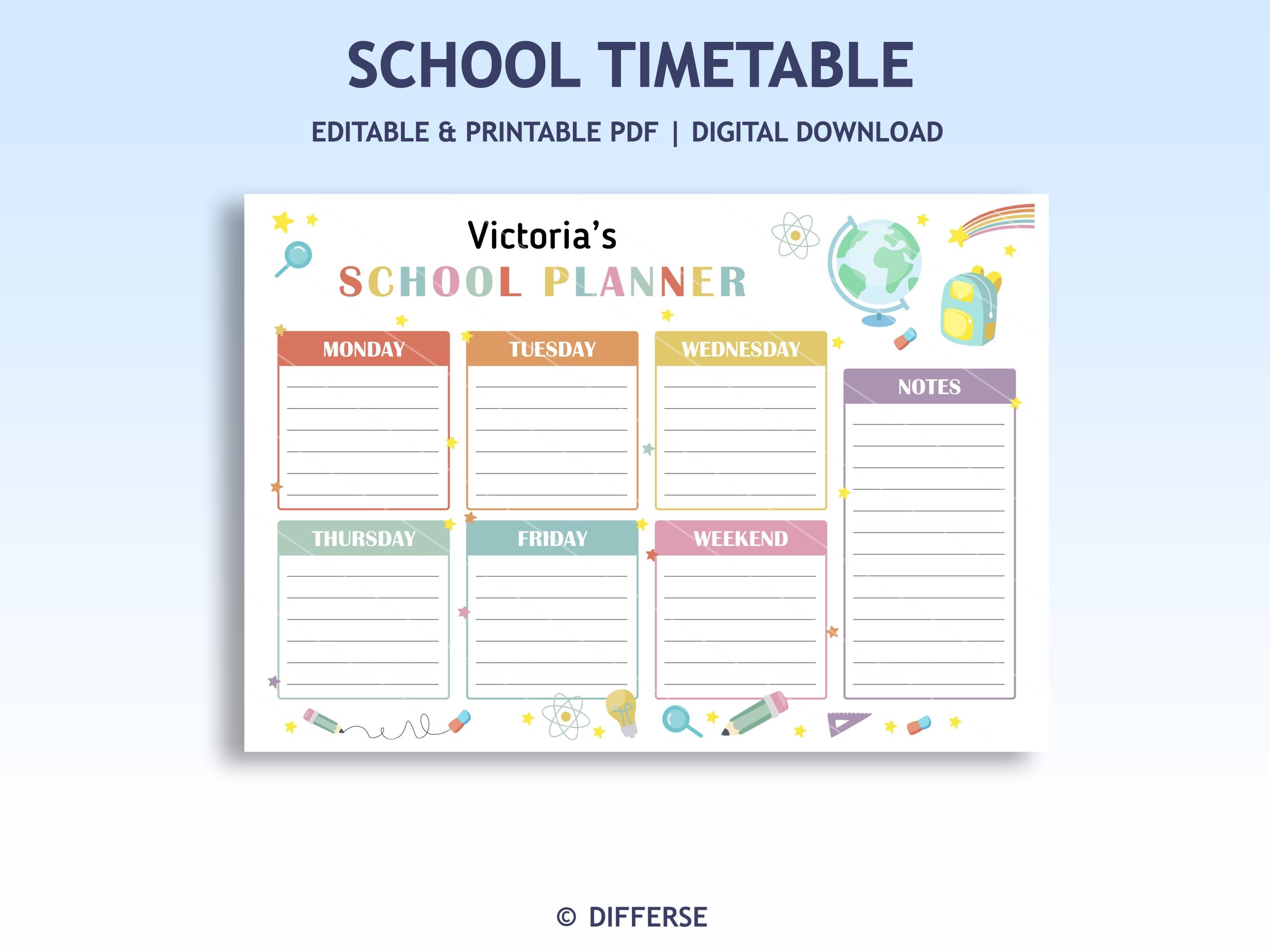 Cute School Planner | Homework Planner | Student Planner | Homework ...
