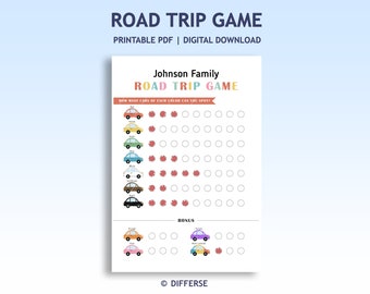 Printable Car Rainbow Road Trip Game - Etsy