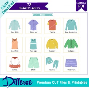 Kids Drawer Labels | Kids Dresser Labels | Kids Clothing Labels | Kids ...
