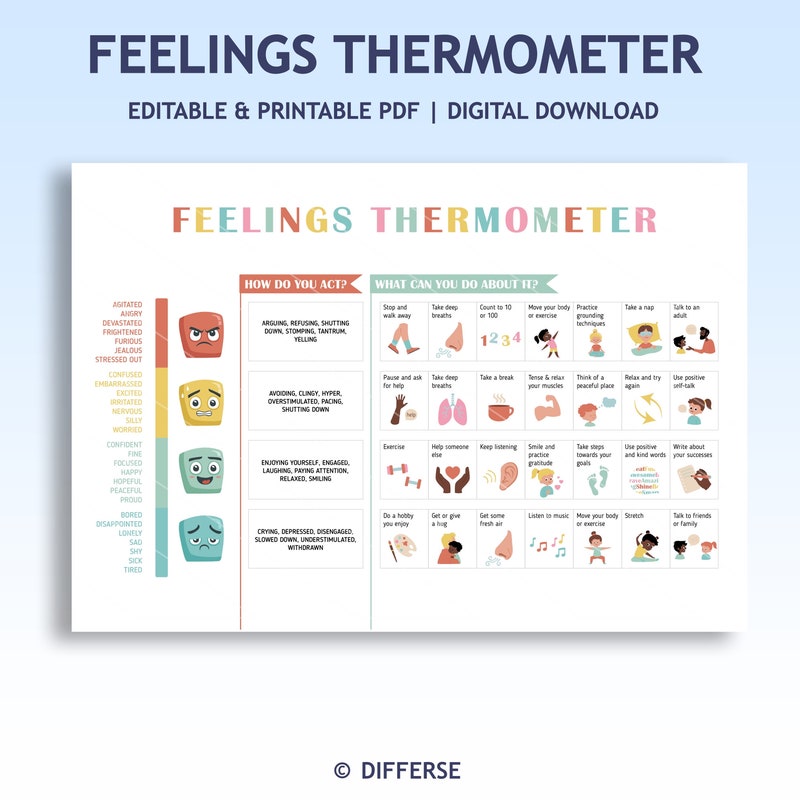 Feelings Chart - Etsy
