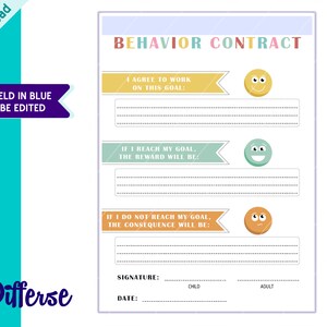 Kids Behavior Contact Classroom Contract Kids Behavior Goals Behavior ...