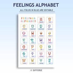 Alphabet Feelings Poster | Feelings Chart | Alphabet Poster | Feelings ...