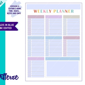Family Weekly Planner Weekly Schedule Daily Planner Daily Task Tracker ...